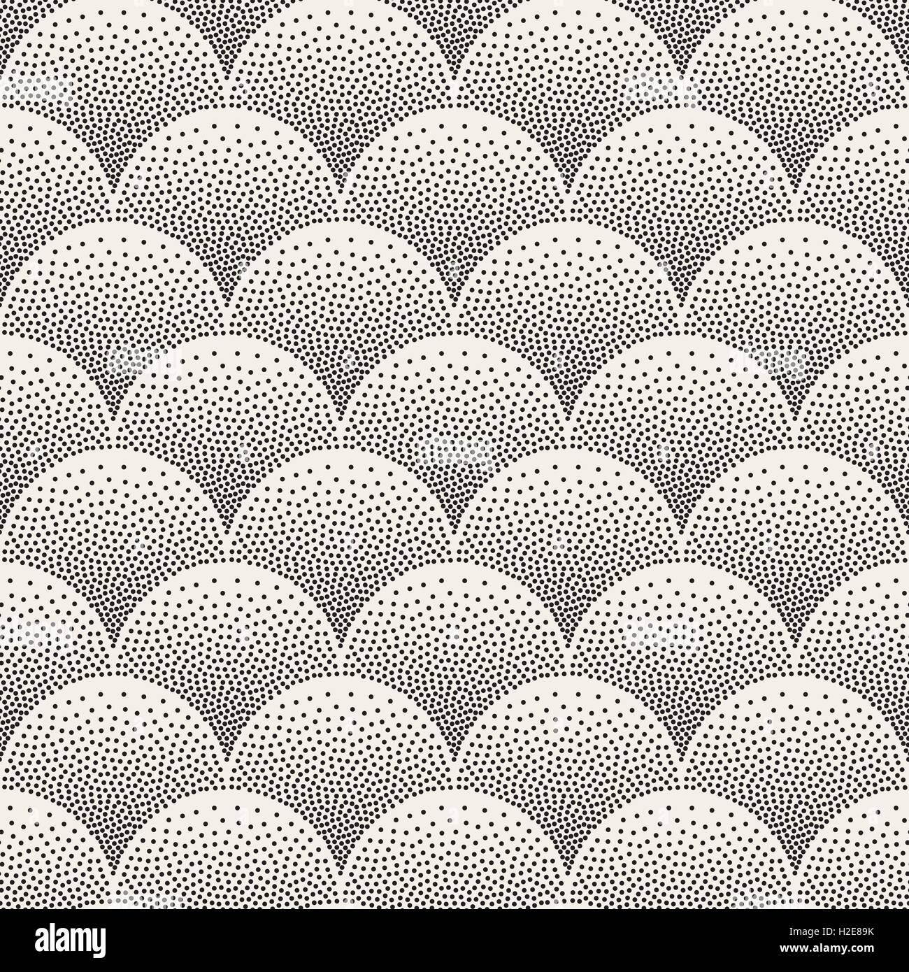 Vector Seamless Black and White Arc Shapes Stippling Pattern Stock ...