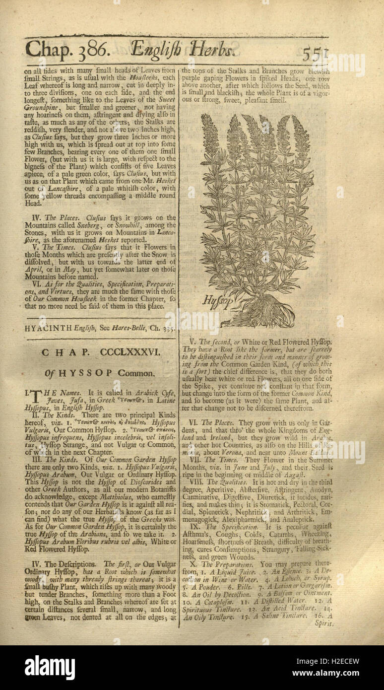 Botanologia, the English herbal, or, History of plants (Page 549 Stock Photo - Alamy