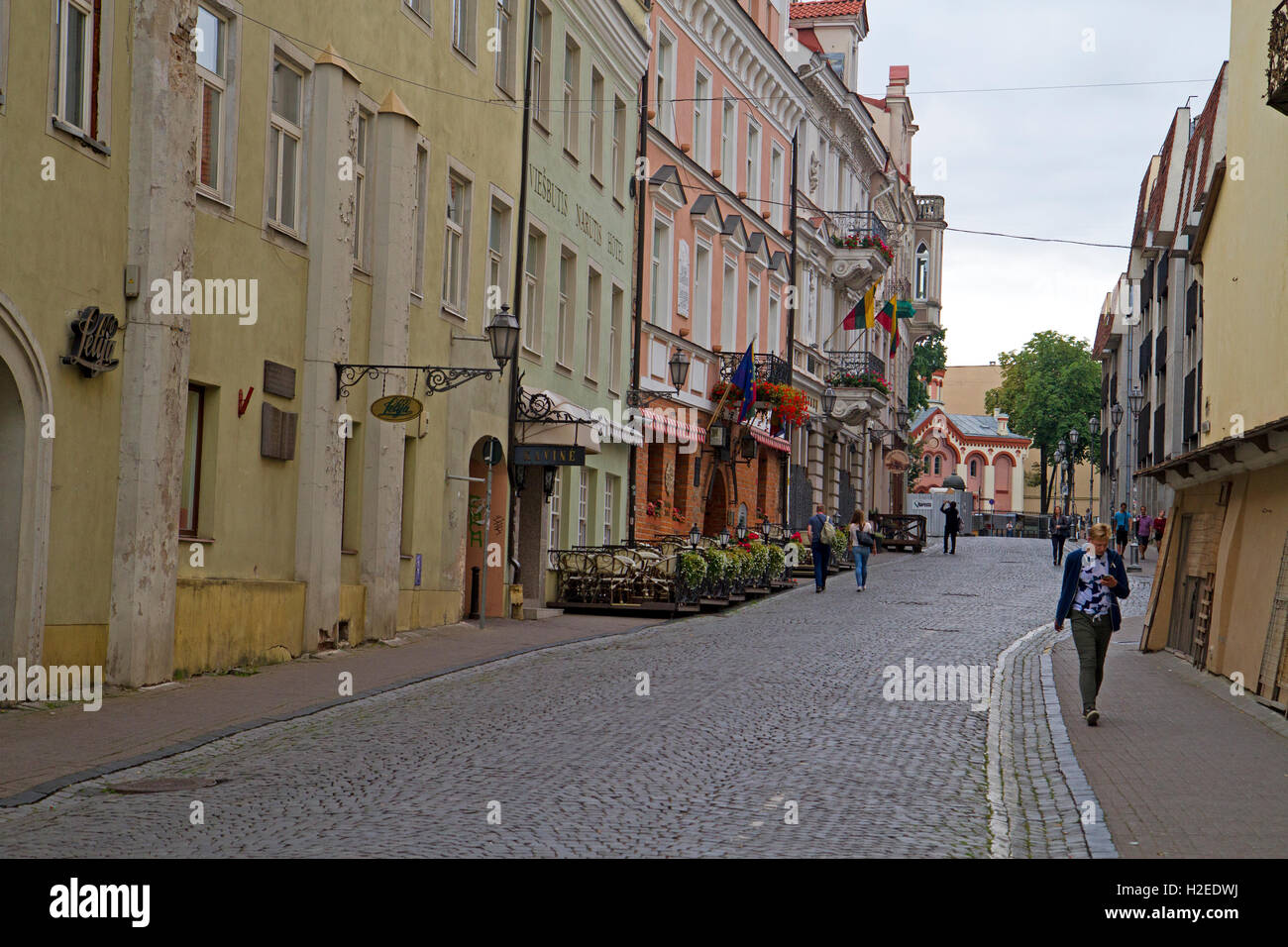 Pilies Street in the old town of Vilnius Stock Photo - Alamy