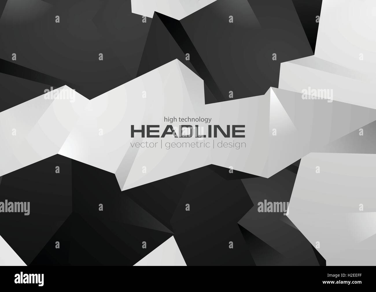 Black and white 3d polygonal shapes vector background Stock Vector ...