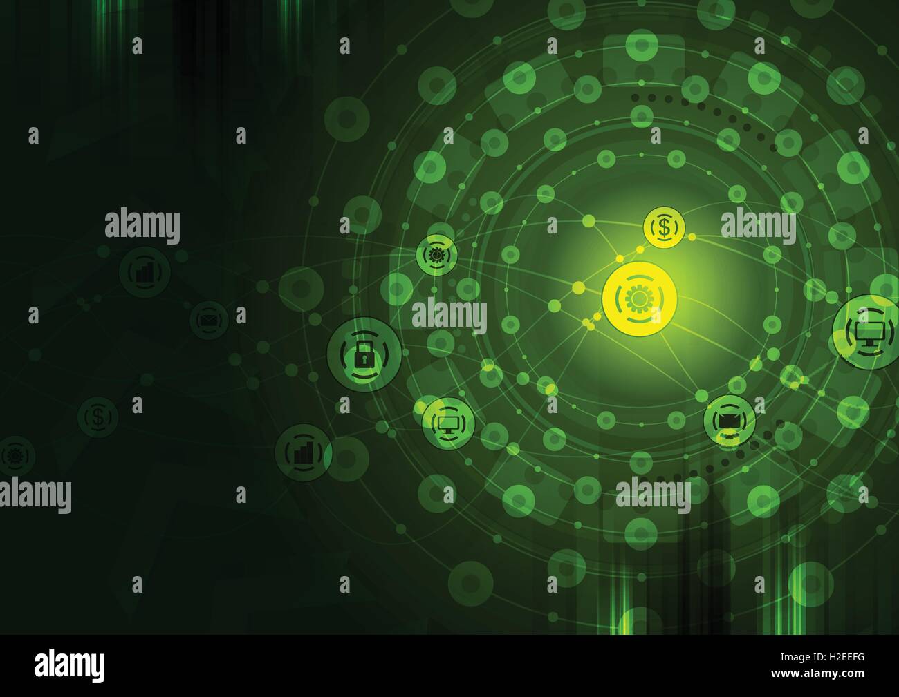 Dark green technology communication design. Vector background Stock ...