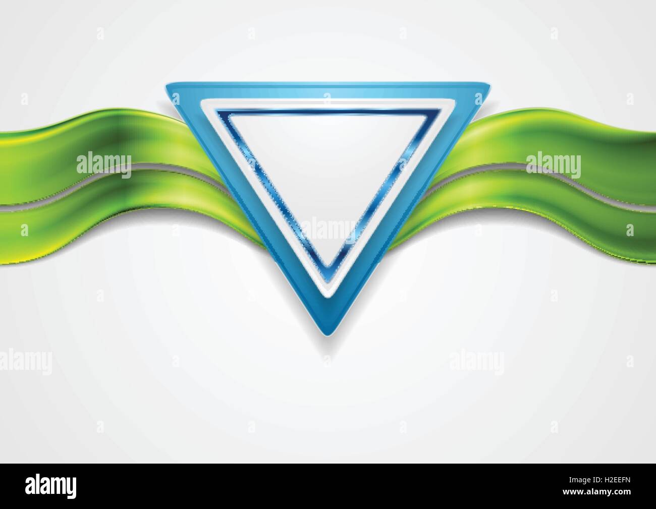 Abstract bright tech background with triangle and waves. Vector design ...