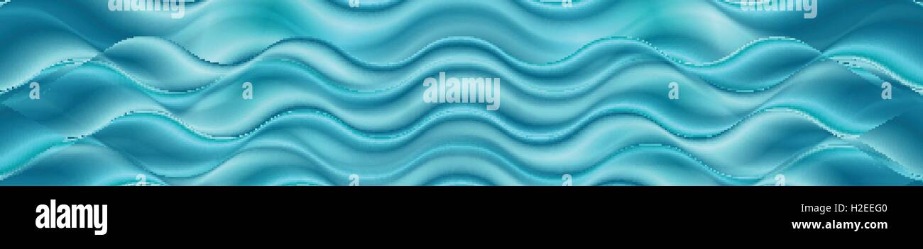 Bright blue soft wavy header banner. Smooth vector graphic design Stock ...