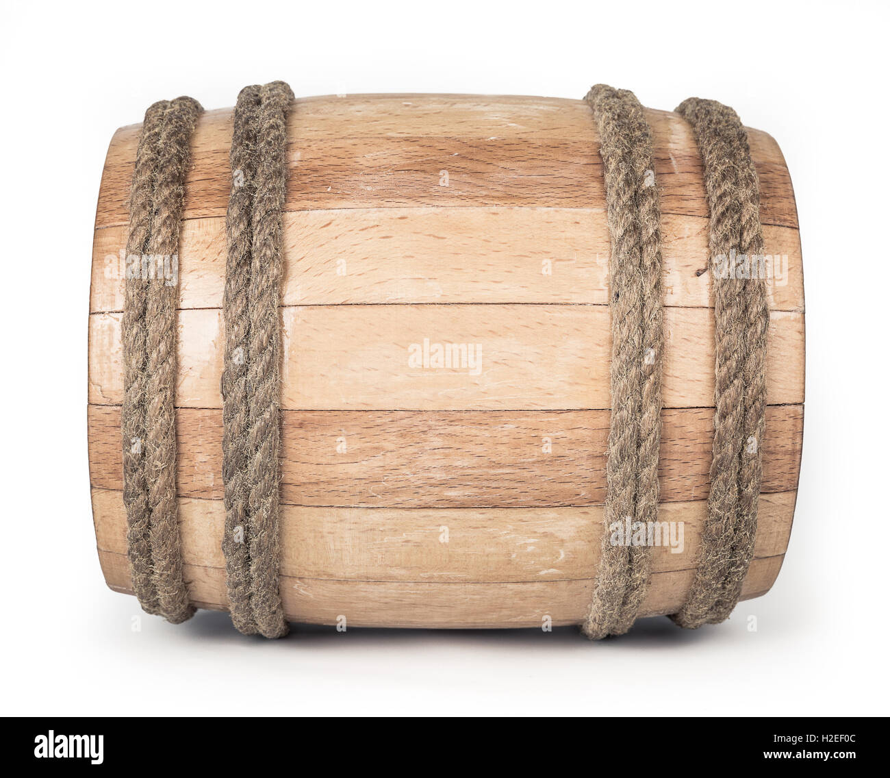 Small Wooden barrel isolated on white Stock Photo - Alamy