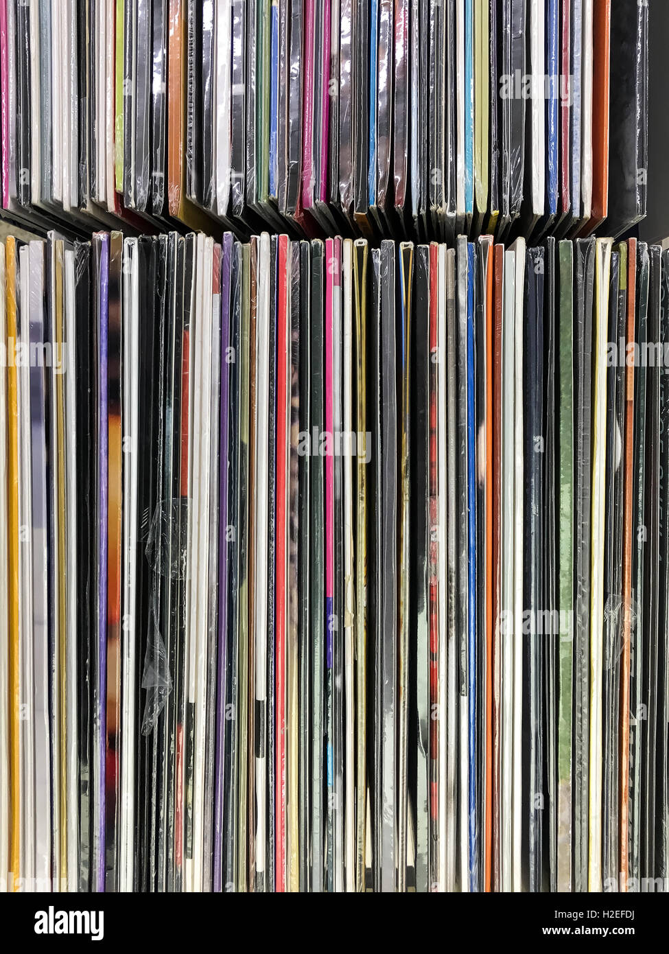 Top View Of Old Vinyl Record Cases Stock Photo - Alamy