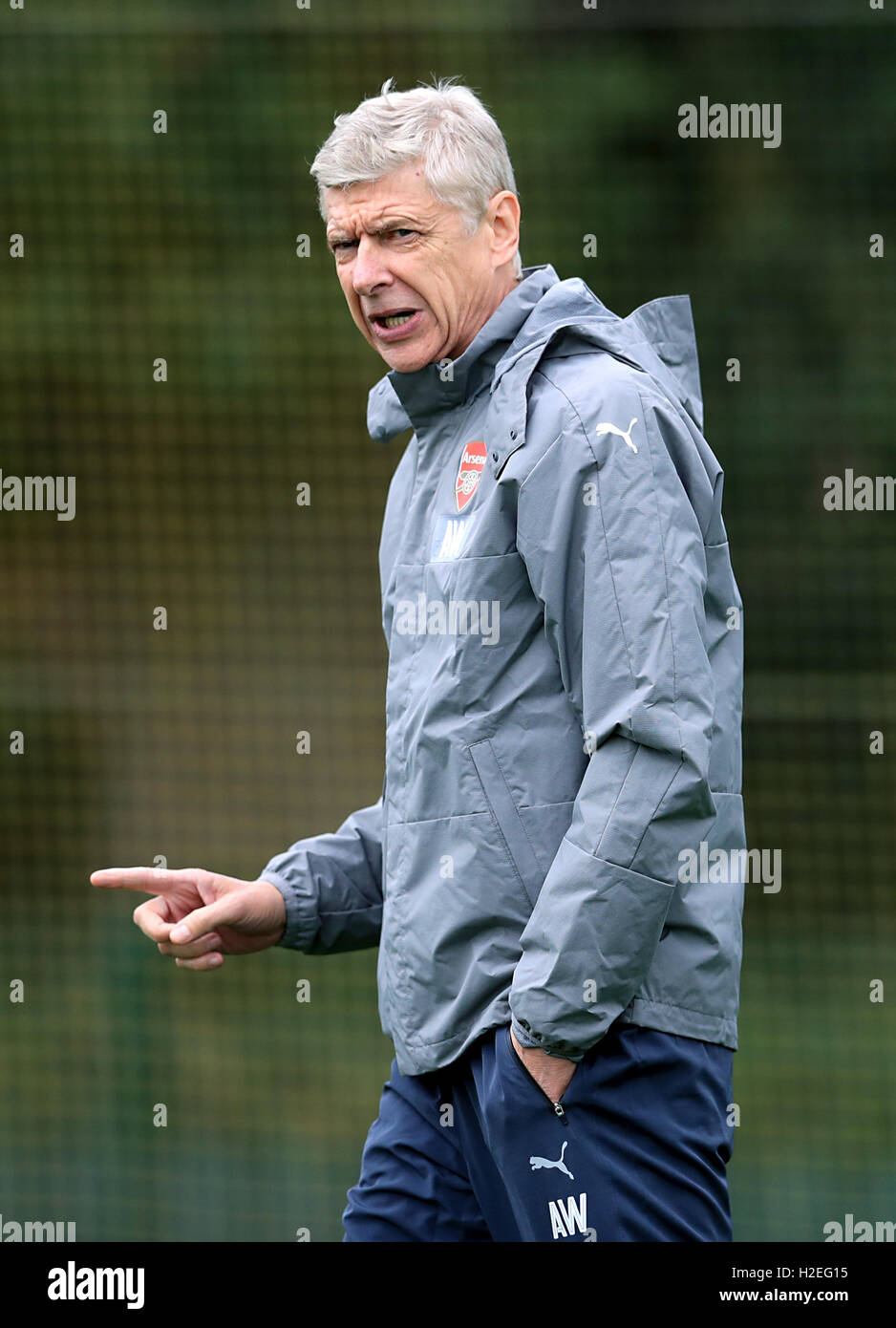 Arsenal manager Arsene Wenger during a training session at London ...