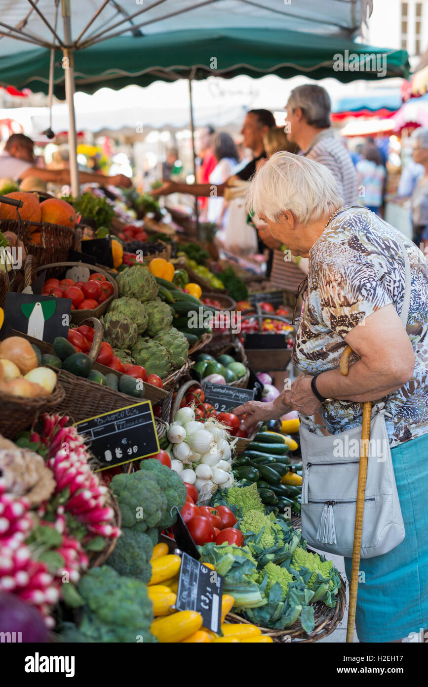 Saturday market in Beaune, Burgundy, France, EU, Europe Stock Photo - Alamy