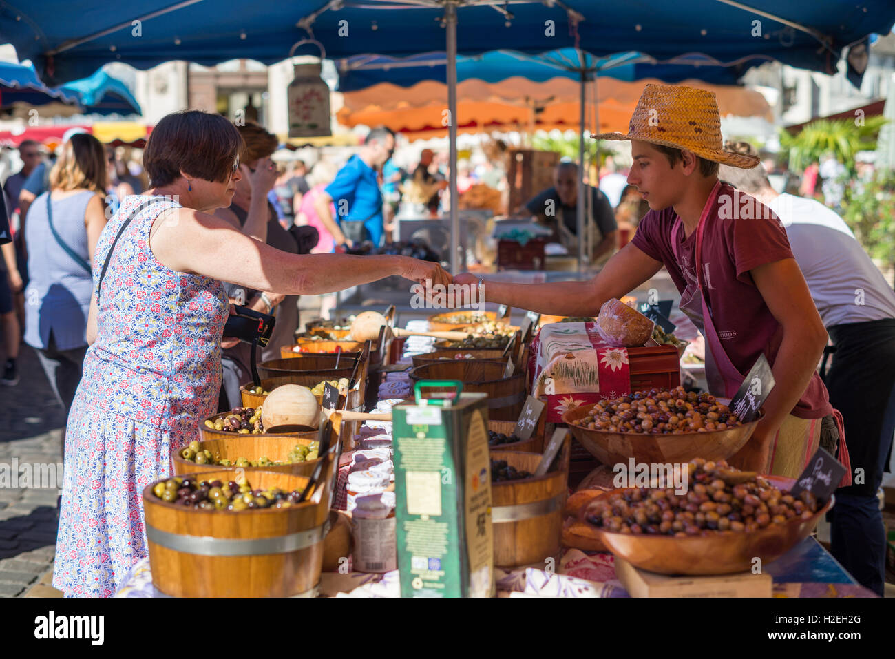 Saturday market in Beaune, Burgundy, France, EU, Europe Stock Photo - Alamy