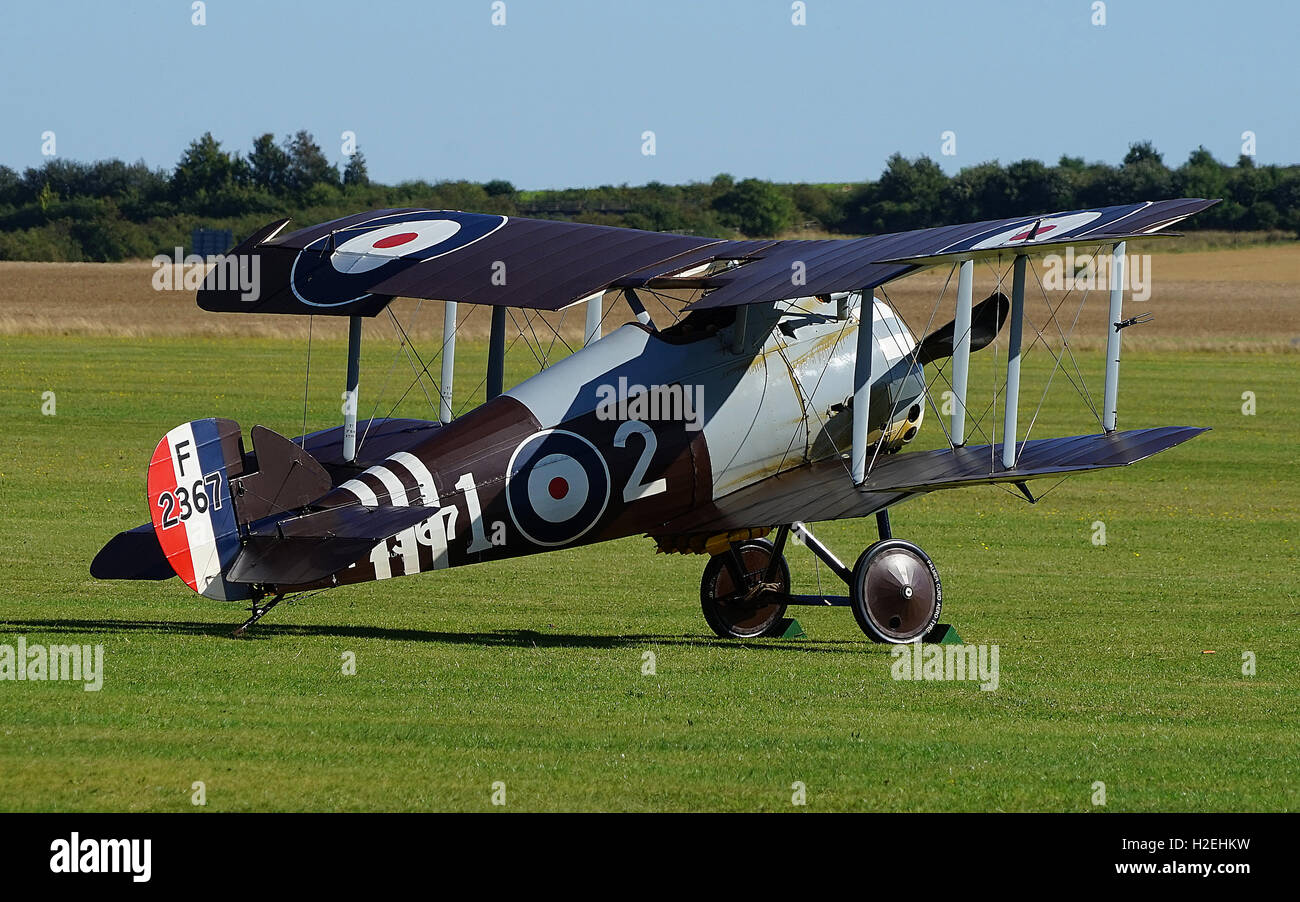 A Sopwith Snipe standing on the airfield at Duxford, England Stock ...