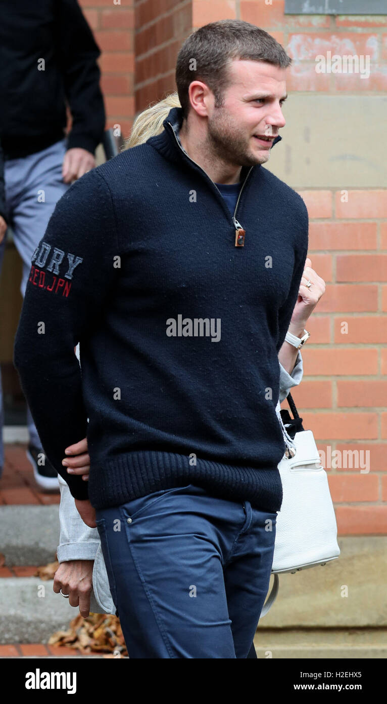 Alton Towers theme park Smiler ride accident victim Daniel Thorp outside Stafford Crown Court ...