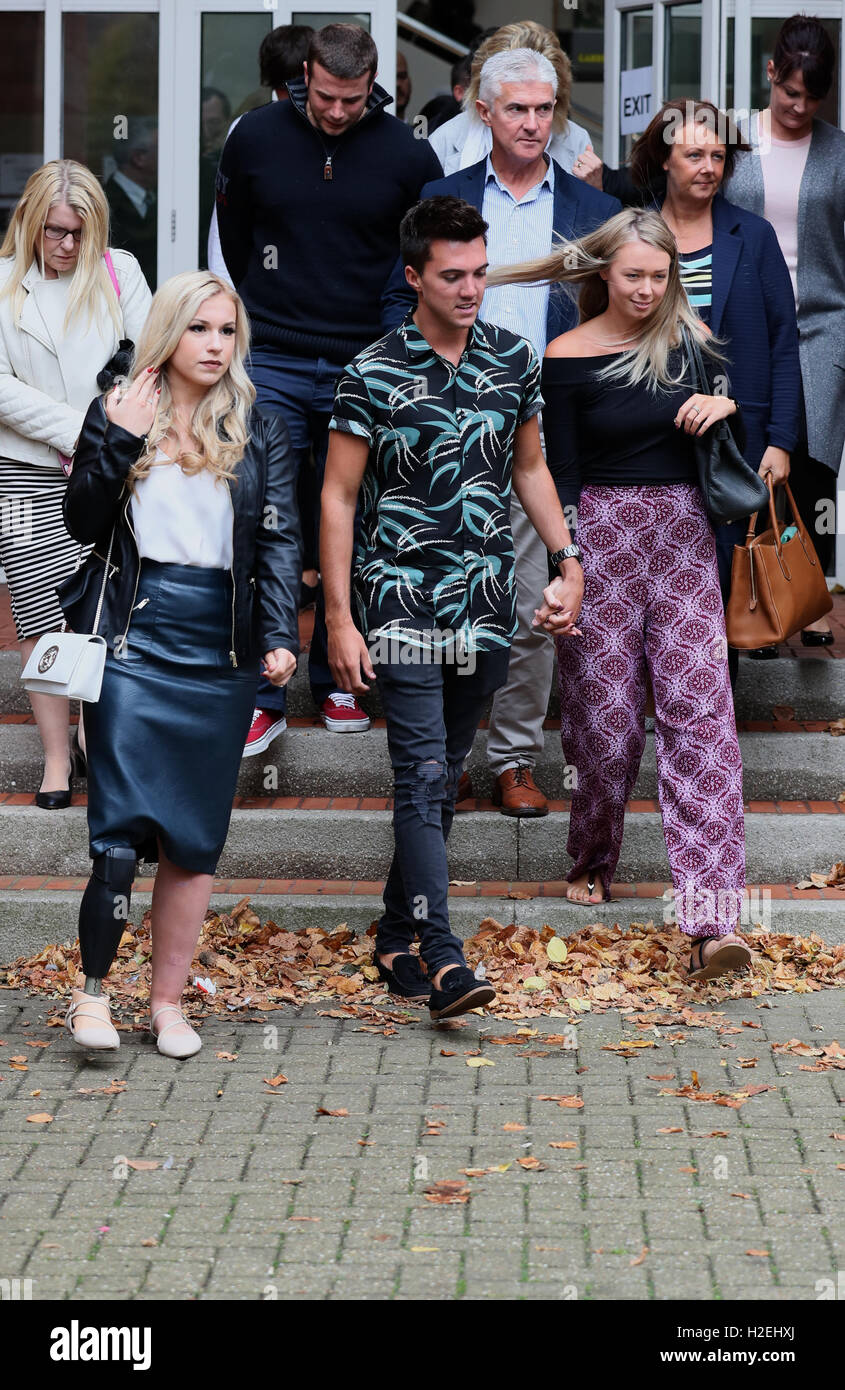 Alton Towers theme park Smiler ride accident victims (front left-right ...