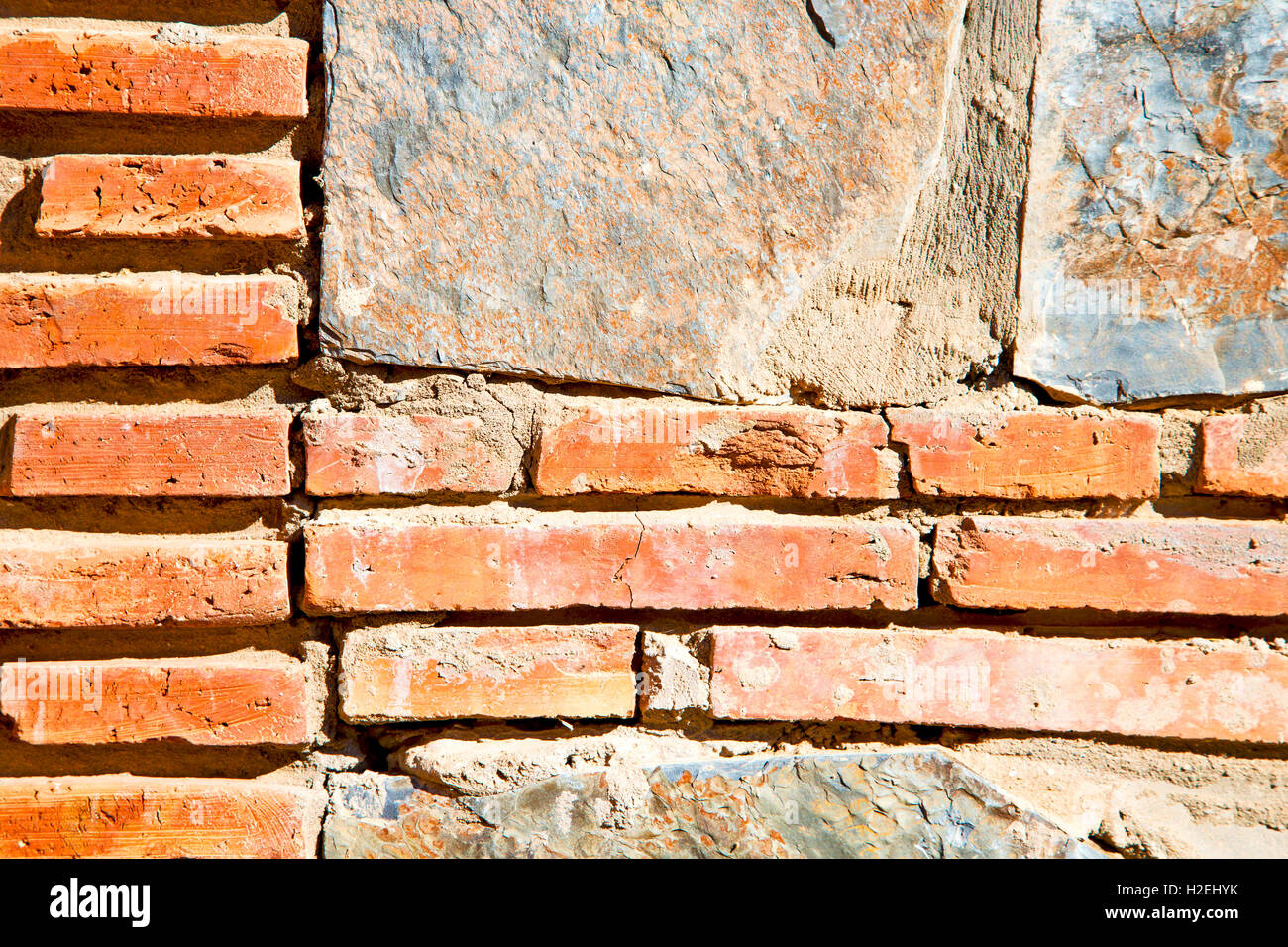 texture wall in africa morocco the old brick construction concrete ...