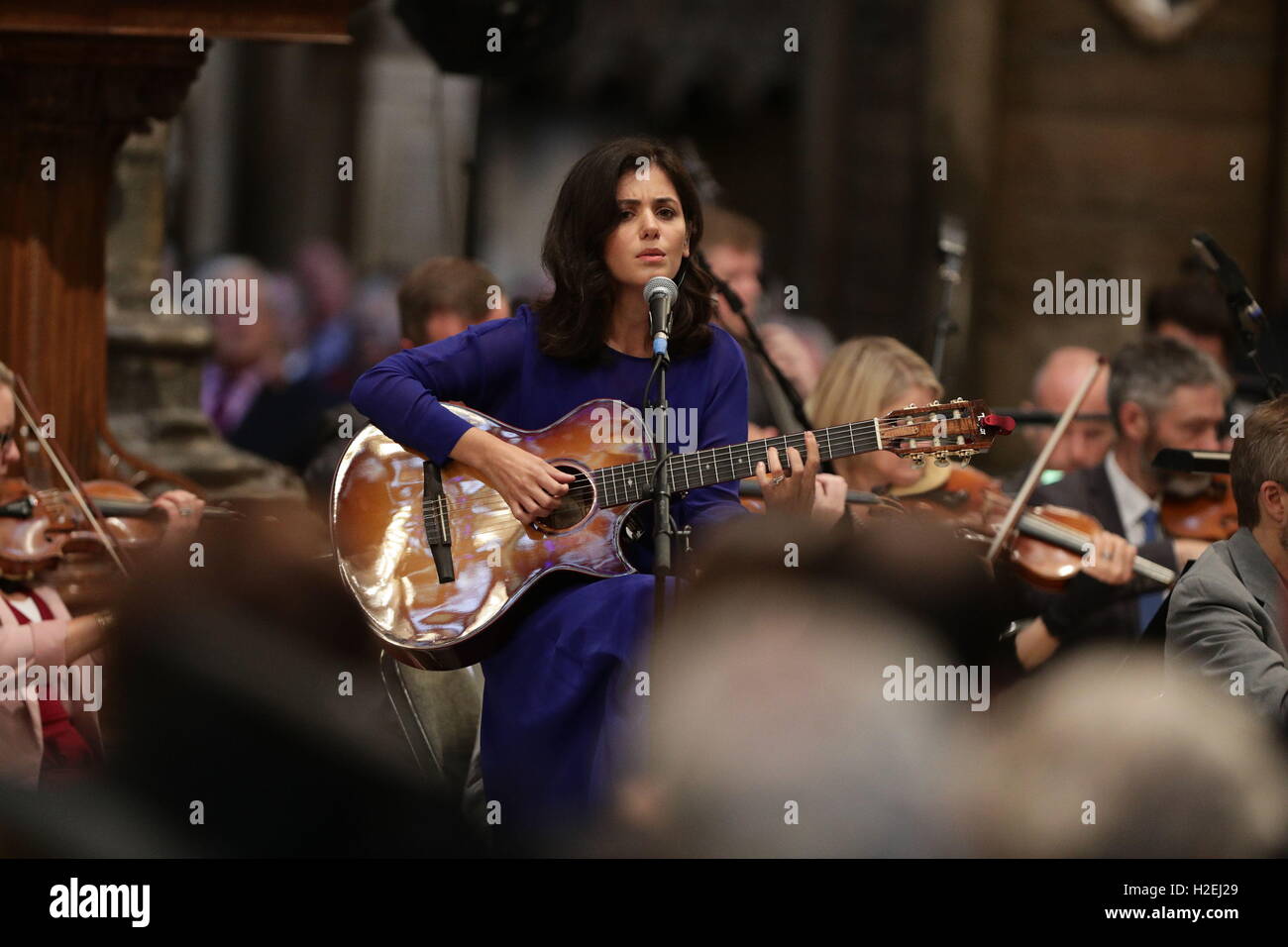 Katie Melua performs during the Service of Thanksgiving for Sir Terry ...
