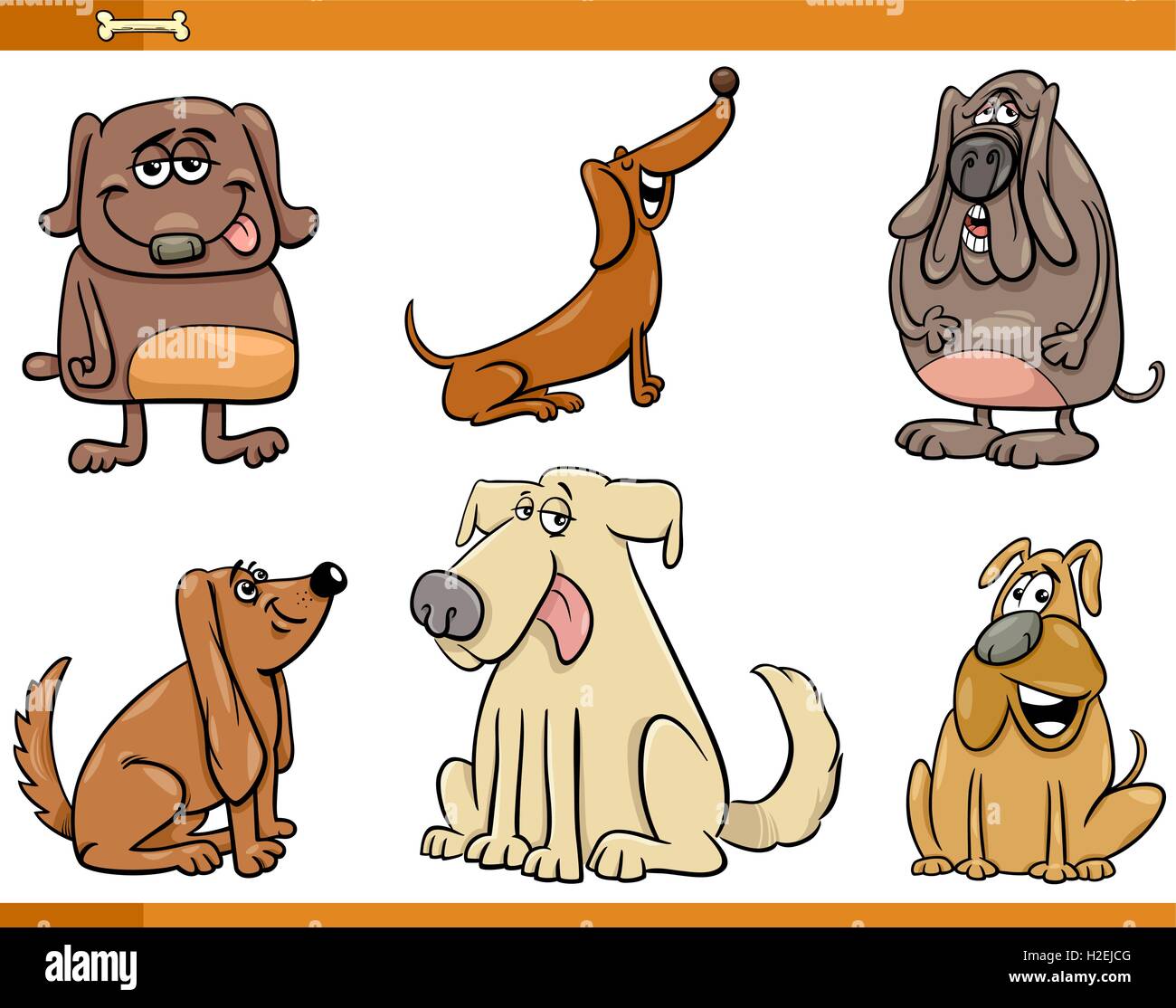 Cartoon Illustration of Dogs Pet Characters Set Stock Vector Image ...