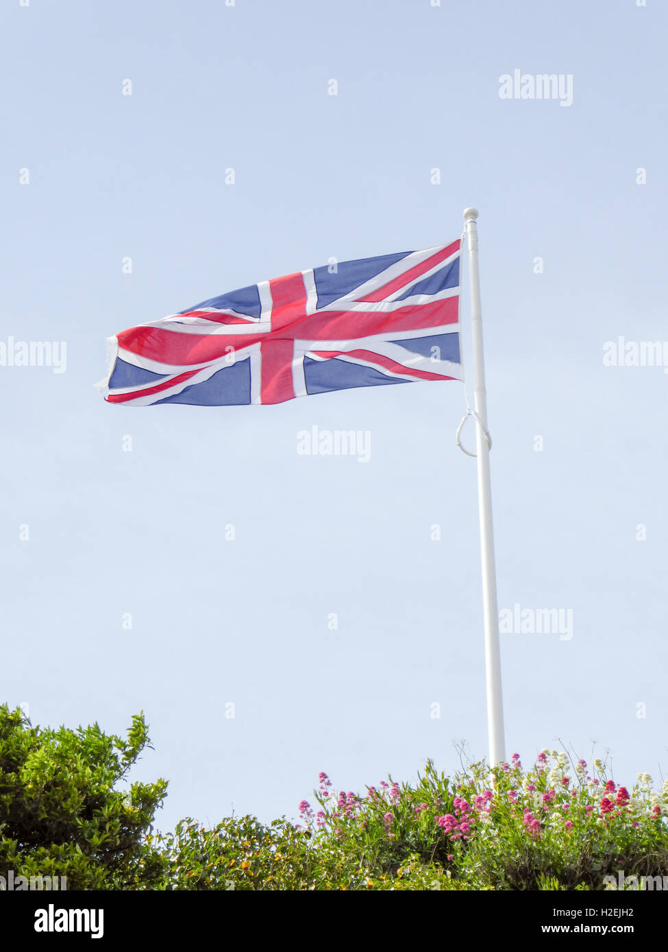 Wind damaged union flag uk hi-res stock photography and images - Alamy