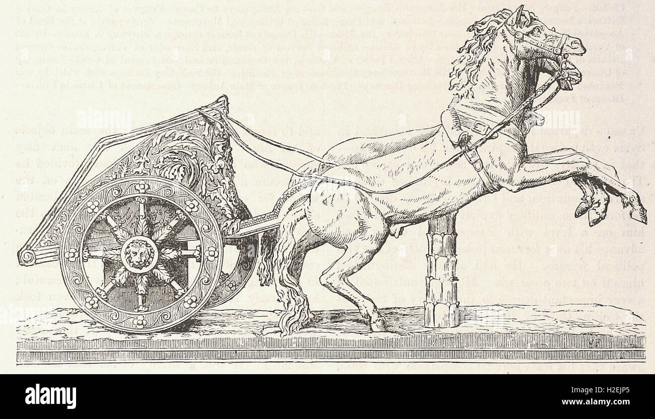ROMAN RACING CHARIOT - from 'Cassell's Illustrated Universal History ...