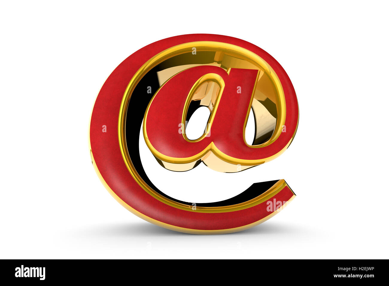 E-mail red&gold symbol. Isolated over white. Available in high ...