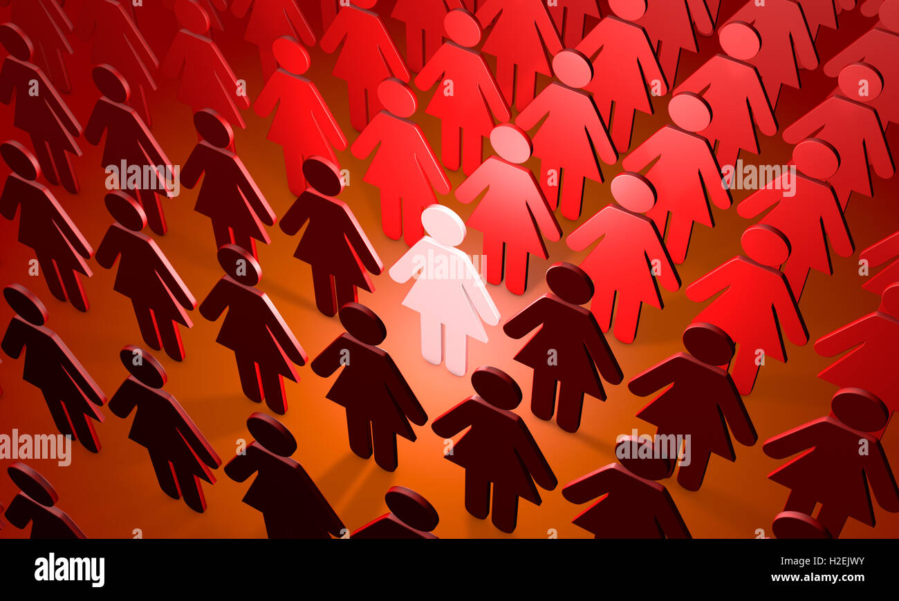 Woman Stand Out In A Crowd