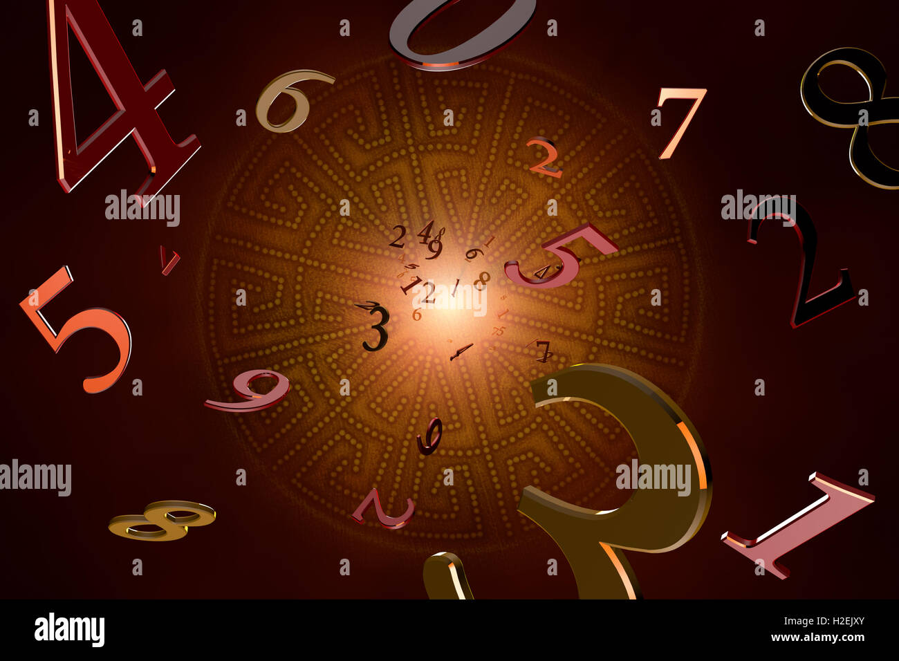 A lot of numbers on a beautiful art background. 3D illustrations Stock ...