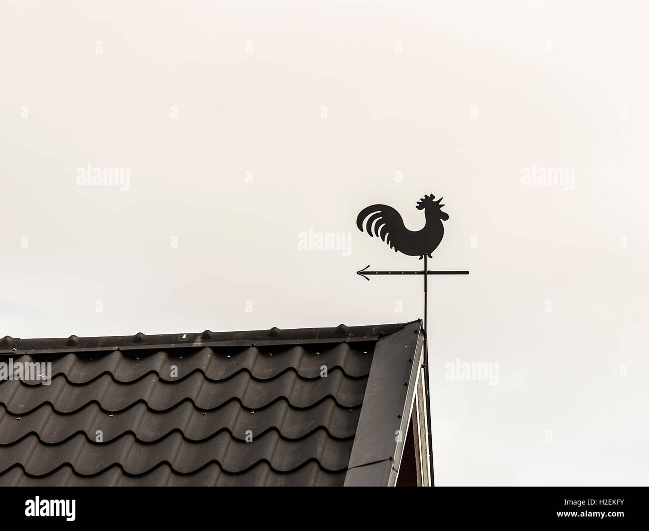 Rooster Weather Vane on Roof-ridge Stock Photo - Alamy
