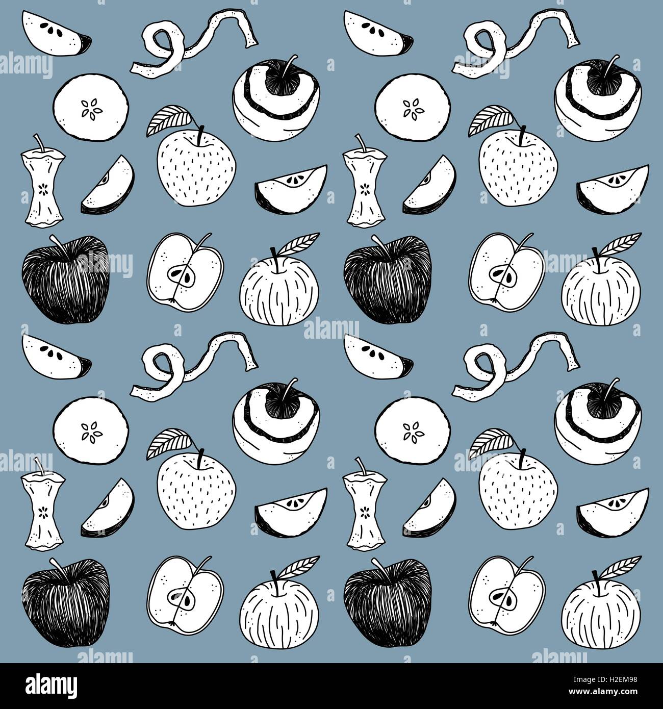 Apples hand drawn vector art illustration Stock Vector Image & Art - Alamy