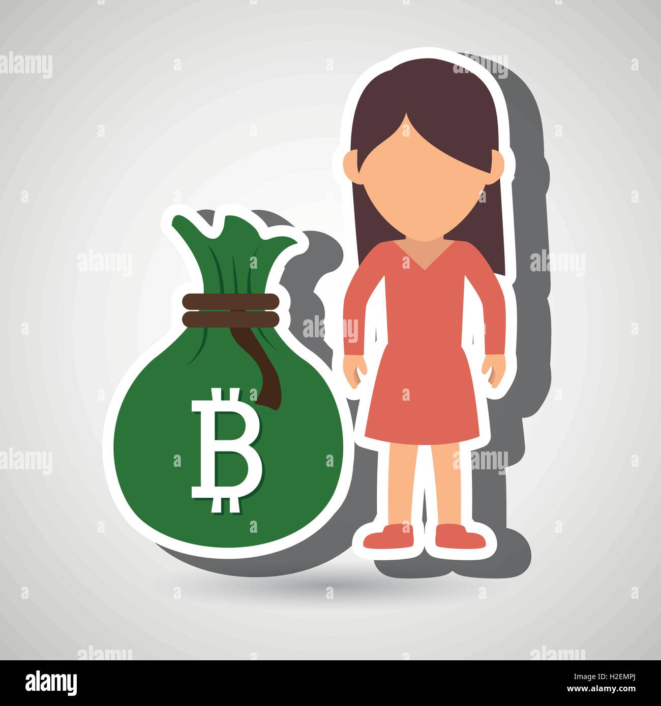 person woman bit coin web Stock Vector Image & Art - Alamy