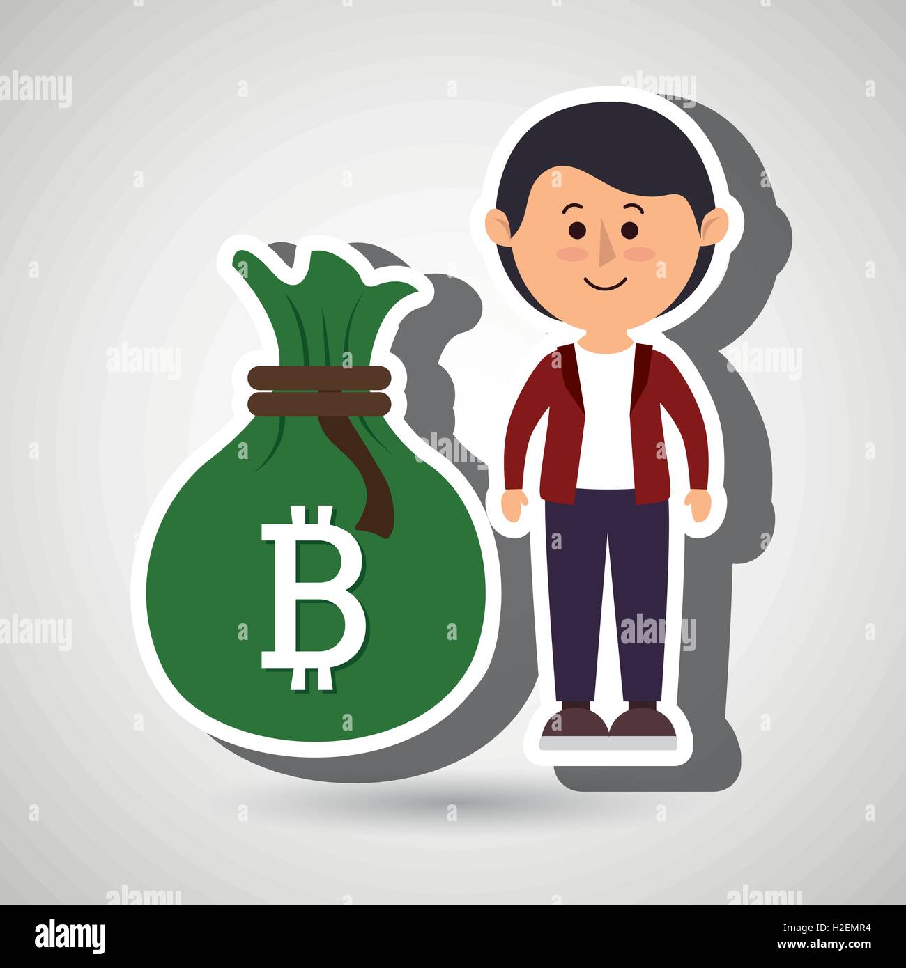 person man bit coin web Stock Vector Image & Art - Alamy