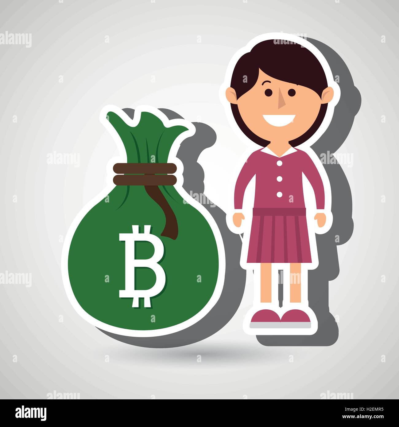 person woman bit coin web Stock Vector Image & Art - Alamy
