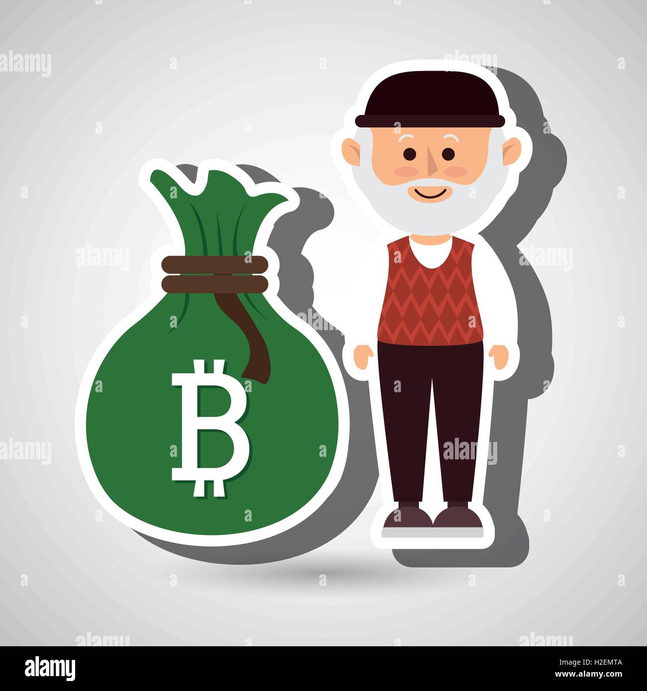 Old person online banking Stock Vector Images - Alamy