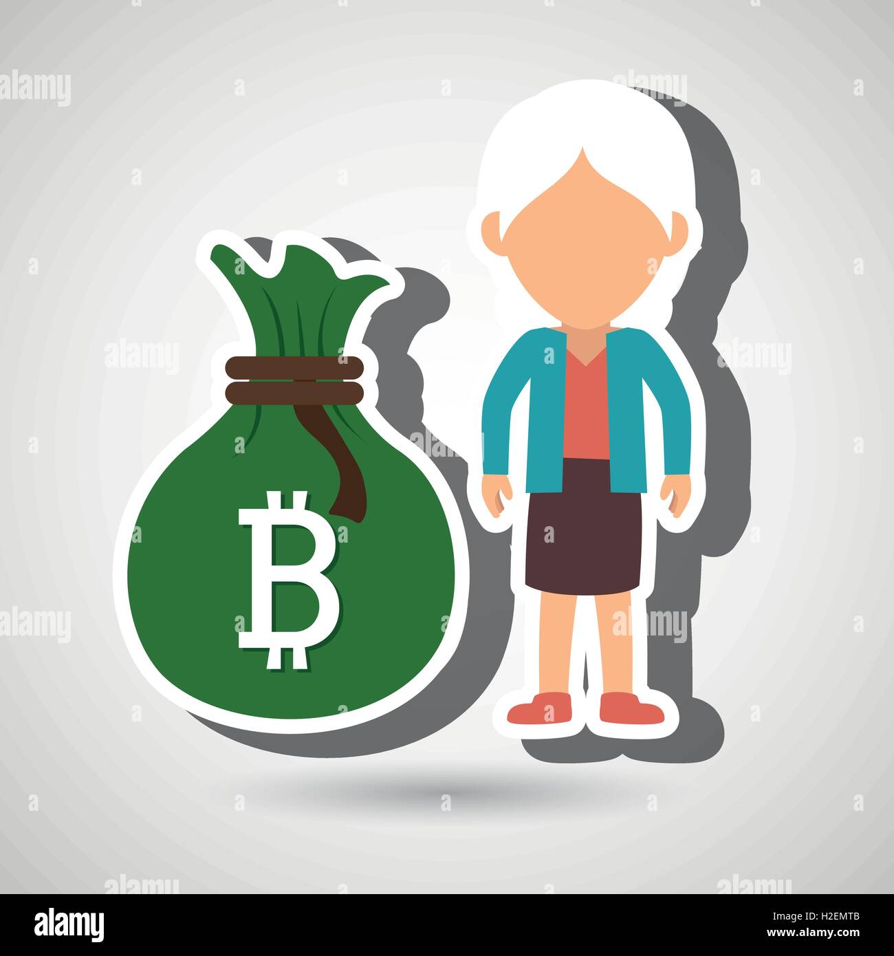 person woman bit coin web Stock Vector Image & Art - Alamy