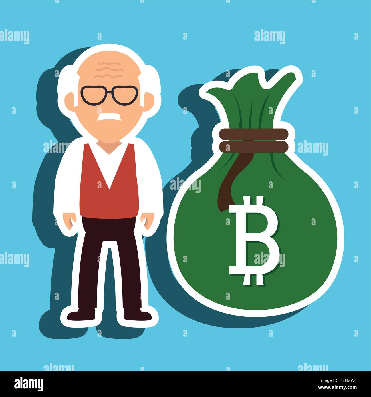 Old person online banking Stock Vector Images - Alamy