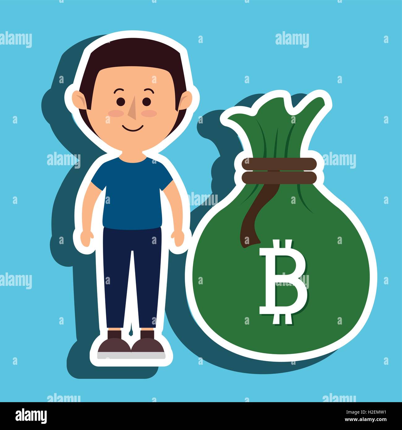 person man bit coin web Stock Vector Image & Art - Alamy