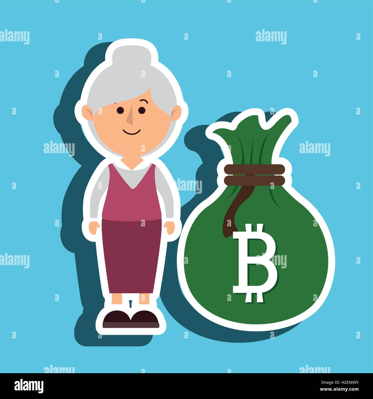 person woman bit coin web Stock Vector Image & Art - Alamy