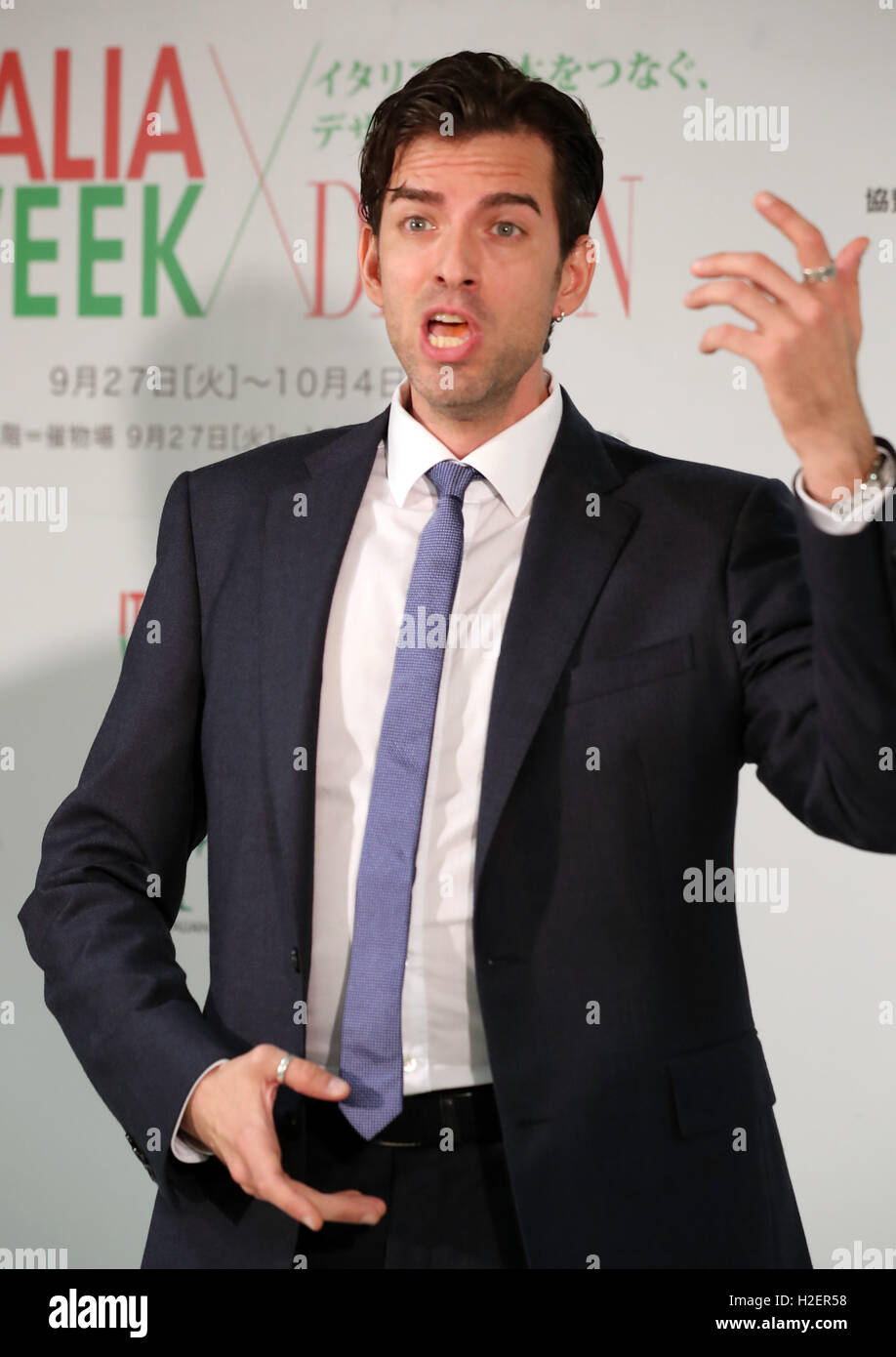 Tokyo, Japan. 27th Sep, 2016. Italian opera singer Vittorio Prato ...