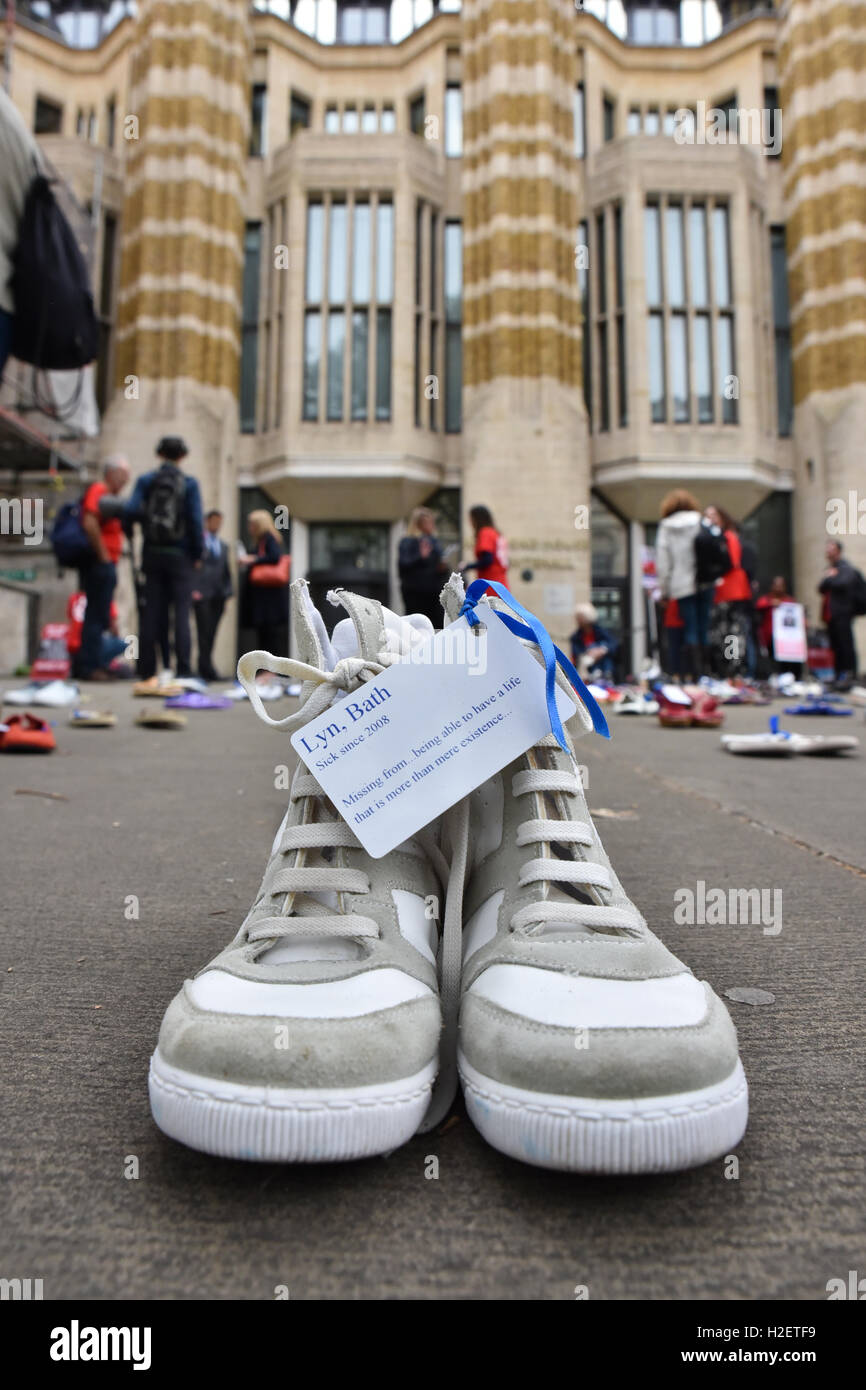 Whitehall, London, UK. 27th September 2016. Empty shoes representing ...
