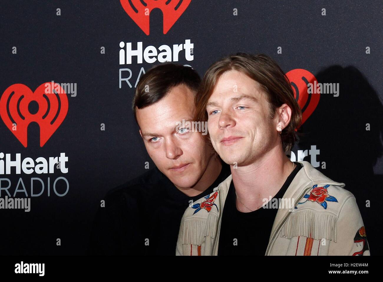 Las Vegas, NV, USA. 24th Sep, 2016. Brad Schultz and Matthew Schultz of Cage the Elephant at ...
