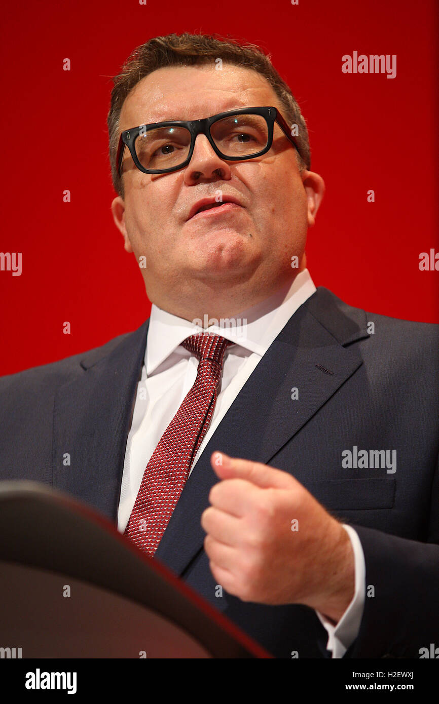 Liverpool, UK. 27th September, 2016. Tom Watson, Deputy Leader of the ...