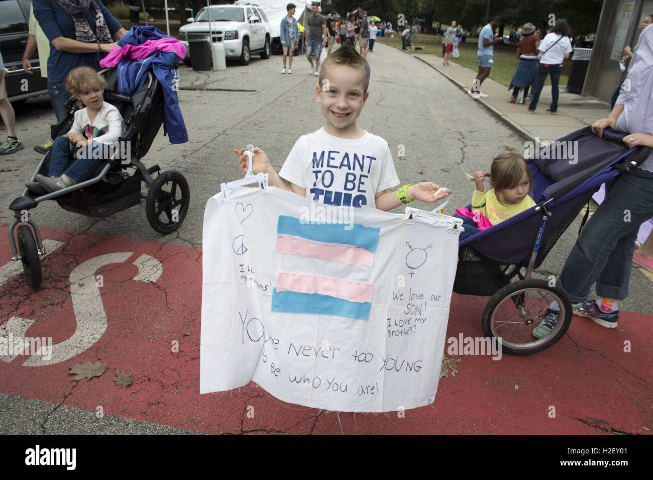 Atlanta, GA, USA. 10th Oct, 2015. JACKSON MILLARKER, 8, a young openly ...