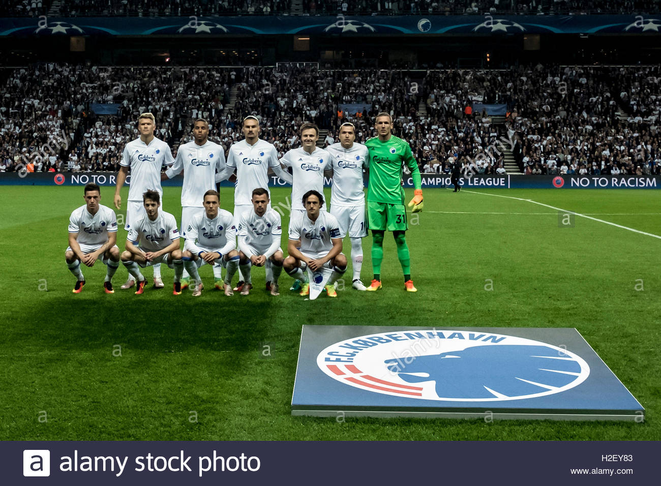 Copenhagen, Denmark. 27th September, 2016. FC Copenhagen line up ...