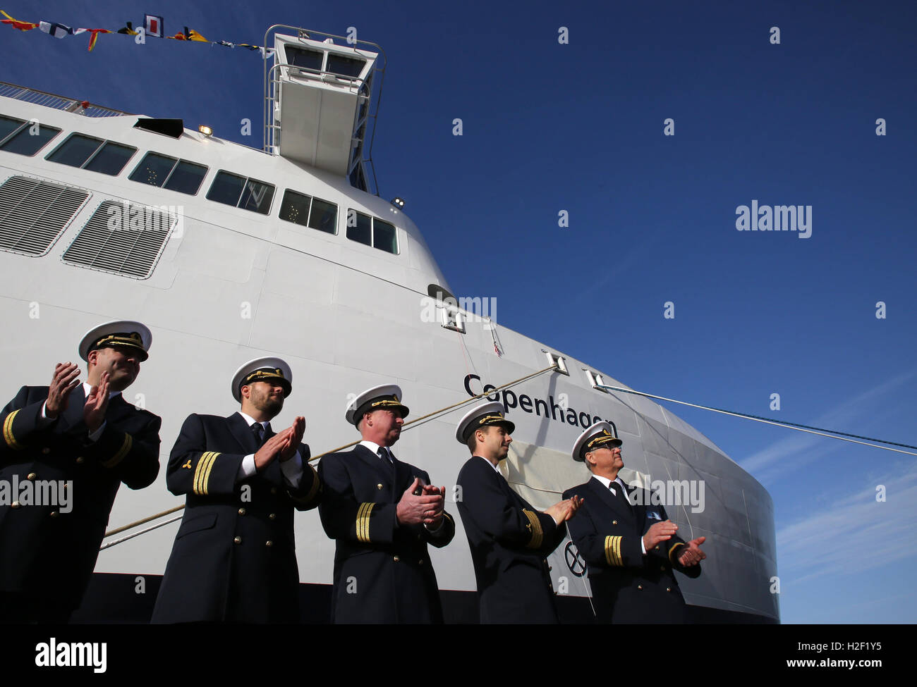 Munkebo, Denmark. 28th Oct, 2016. The second hybrid ferry from ferry ...