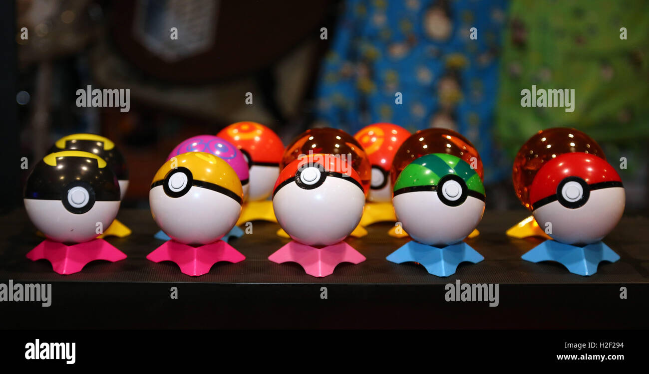 London, UK. 28th October 2016. Pokemon Pokeballs on sale at MCM London ...