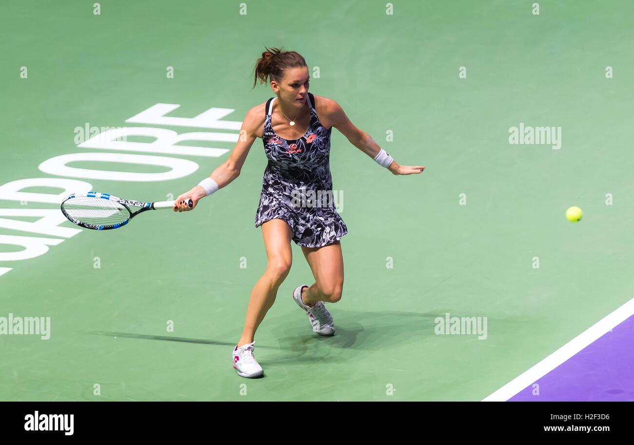 Singapore, Singapore. 28 October, 2016. Agnieszka Radwanska in action ... Singapore, Singapore. 28 October, 2016. Agnieszka Radwanska in action ...