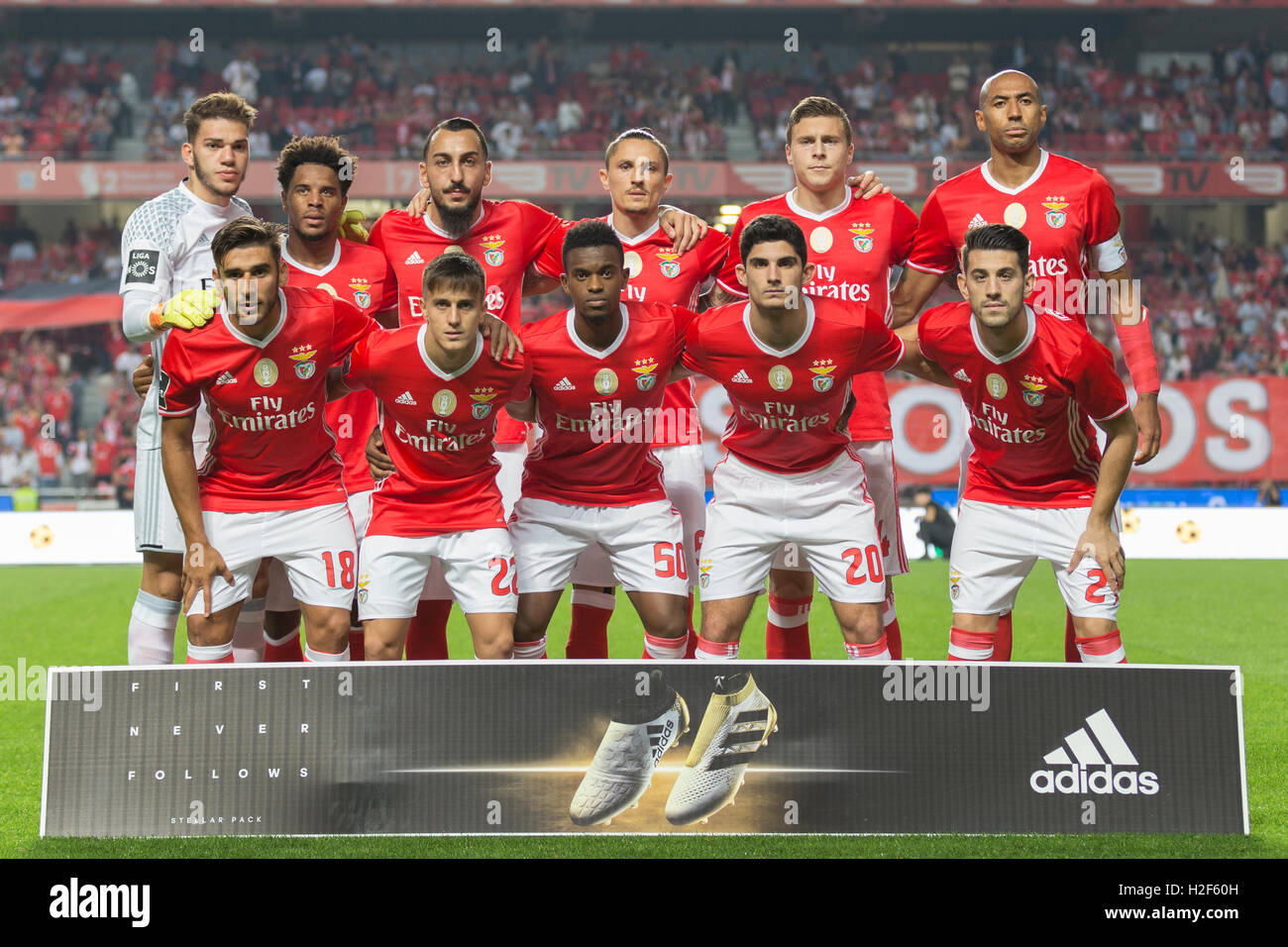 October 28, 2016. Lisbon, Portugal. SL Benfica's starting eleven for ...