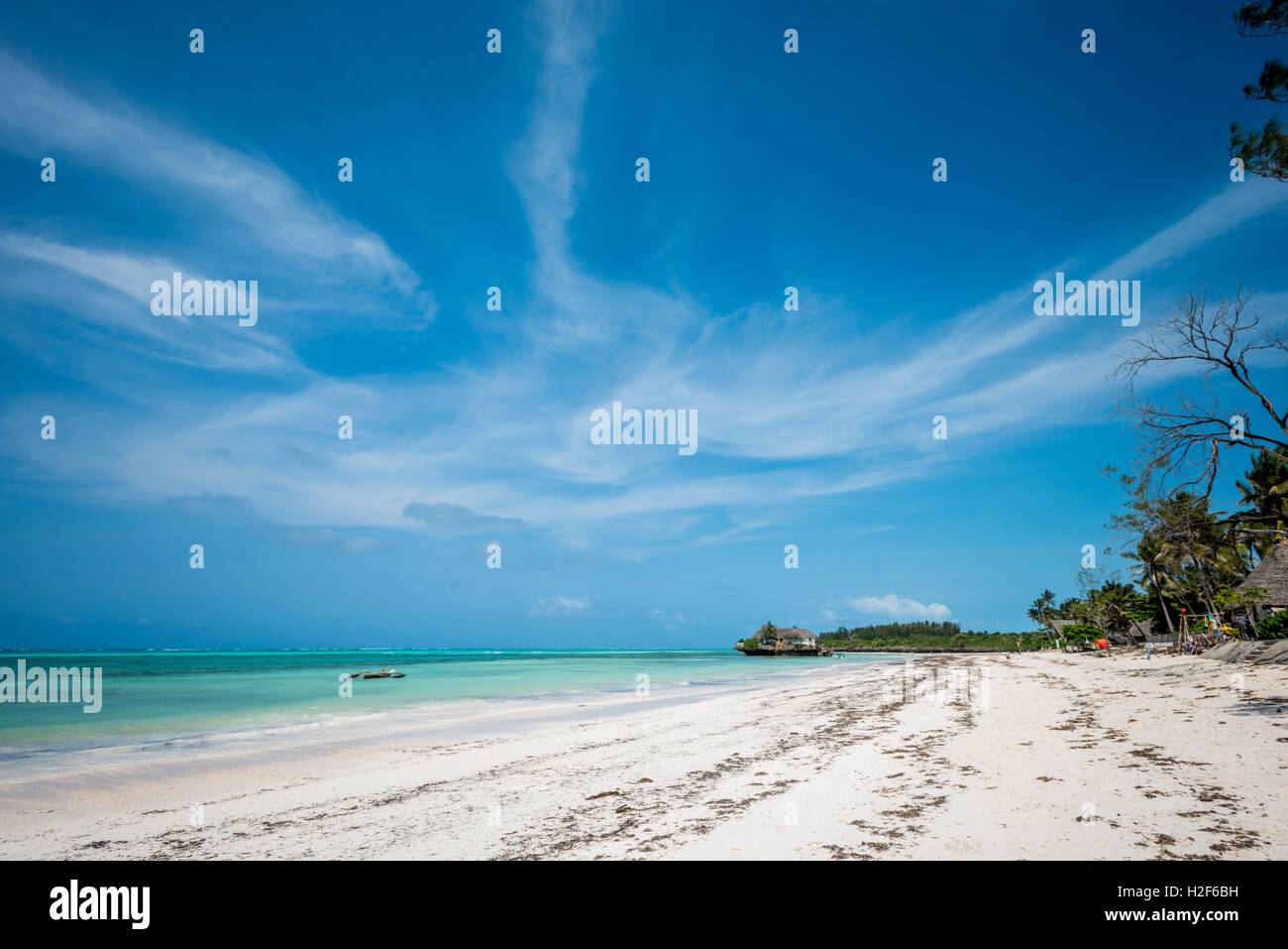 Beach at the Southeastern part of Zanzibar, the largest island of ...