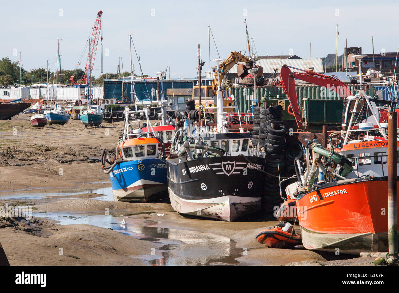 cockle boats at leigh on sea essex England Stock Photo - Alamy