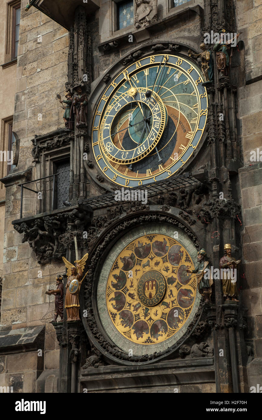 Astronomical clock in Old Town Square, Prague, Czech Republic Stock ...