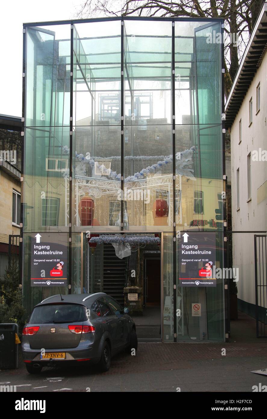 Entrance & Exit to the historical Castle Ruine in the market city of ...