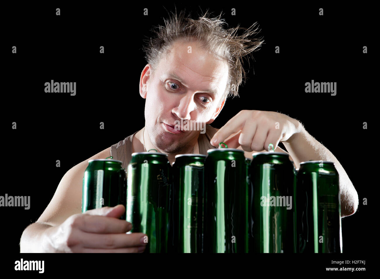 Man drunk beer cans hi-res stock photography and images - Alamy
