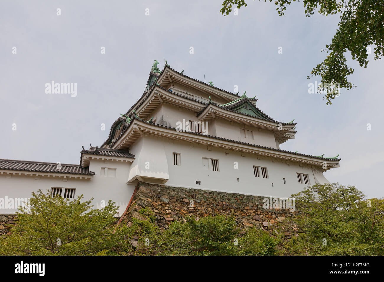 Main keep of Wakayama castle, Japan. Erected in 1585, burned down in ...
