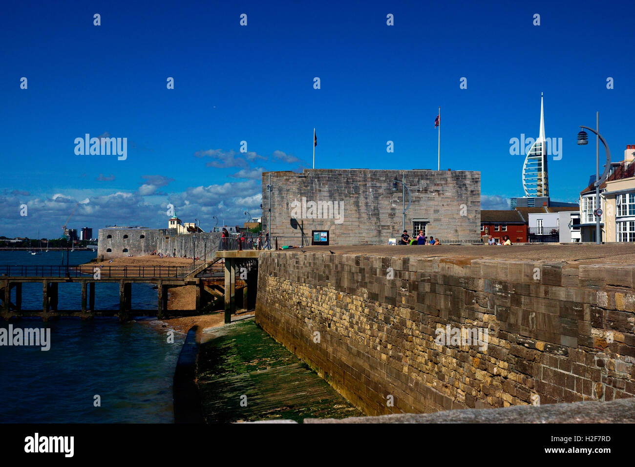 THE ROUND AND SQUARE TOWERS SEASIDE VIEW WITH THE SPINNAKER TOWER Stock ...